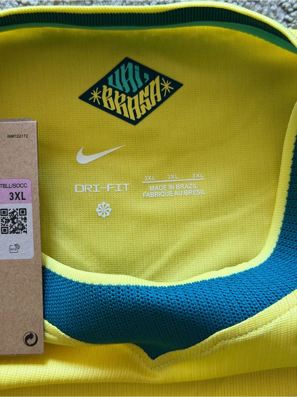 Nike | Shirts | Nike Brazil National Team Drifit Soccer Jersey Mens 3xl ...